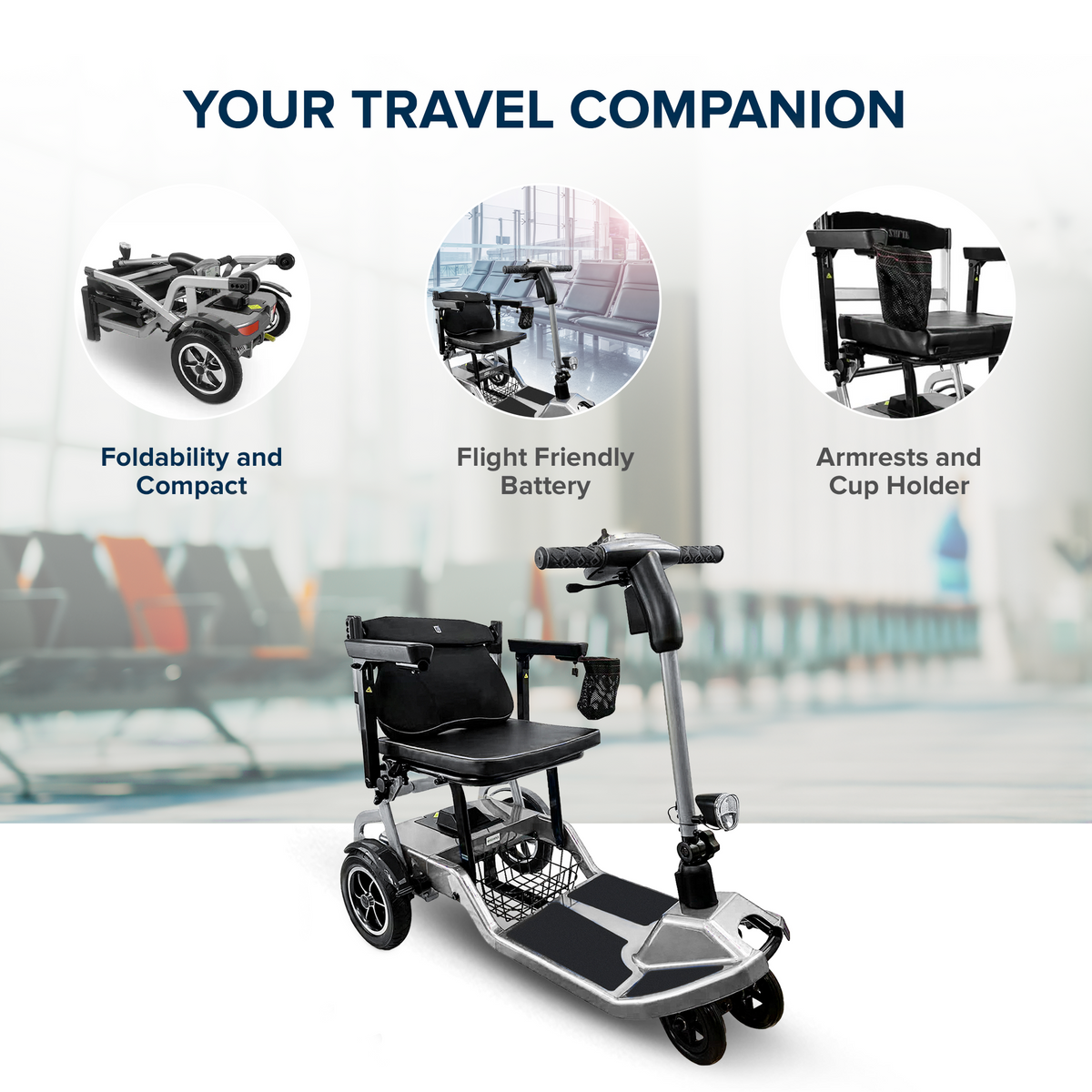 ZiiLIF-R3b 2024 Ultra Lightweight Folding Mobility Scooter for Travel ...